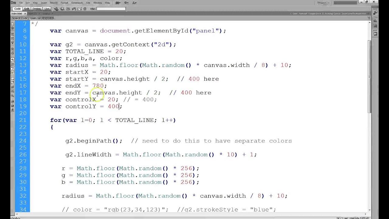 HTML5 Canvas Part 3 quadraticCurveTo - YouTube
