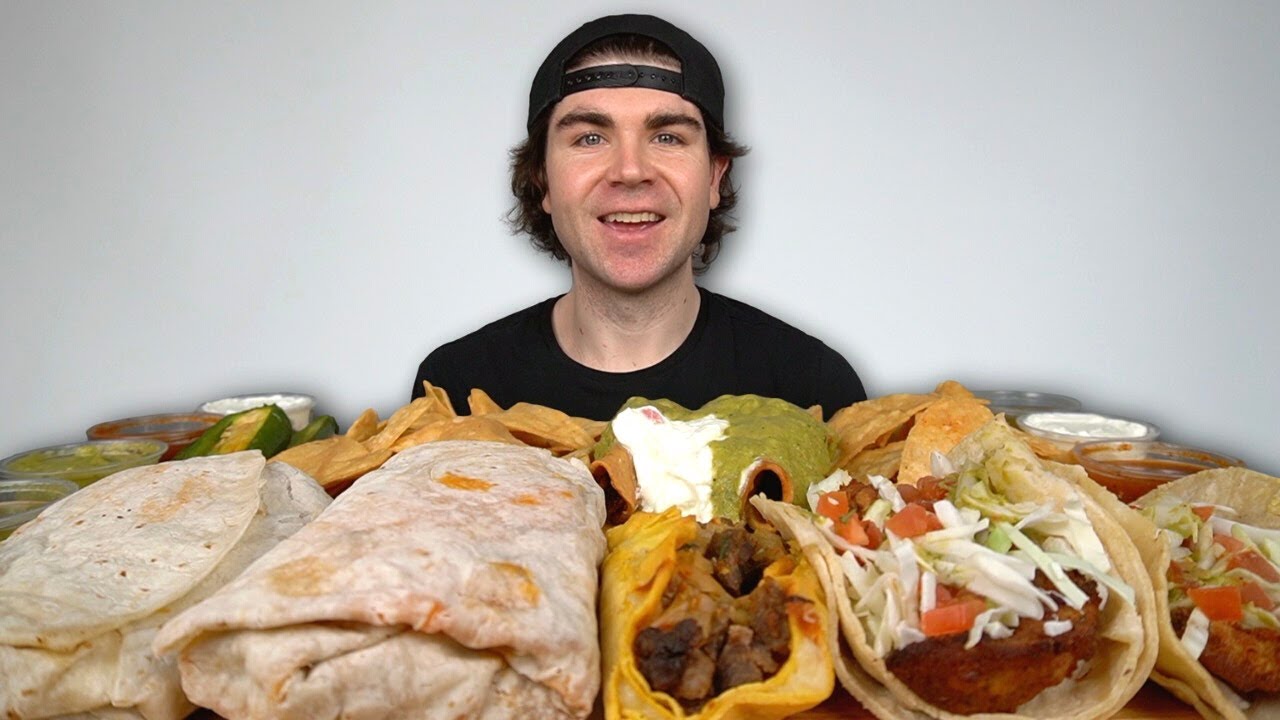 Amazing MEXICAN FOOD MUKBANG Burritos, Tacos, Taquitos, Quesadilla ...