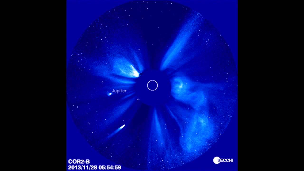 Comet ISON captured by STEREO COR2-B from Nov 28 - 29 - YouTube
