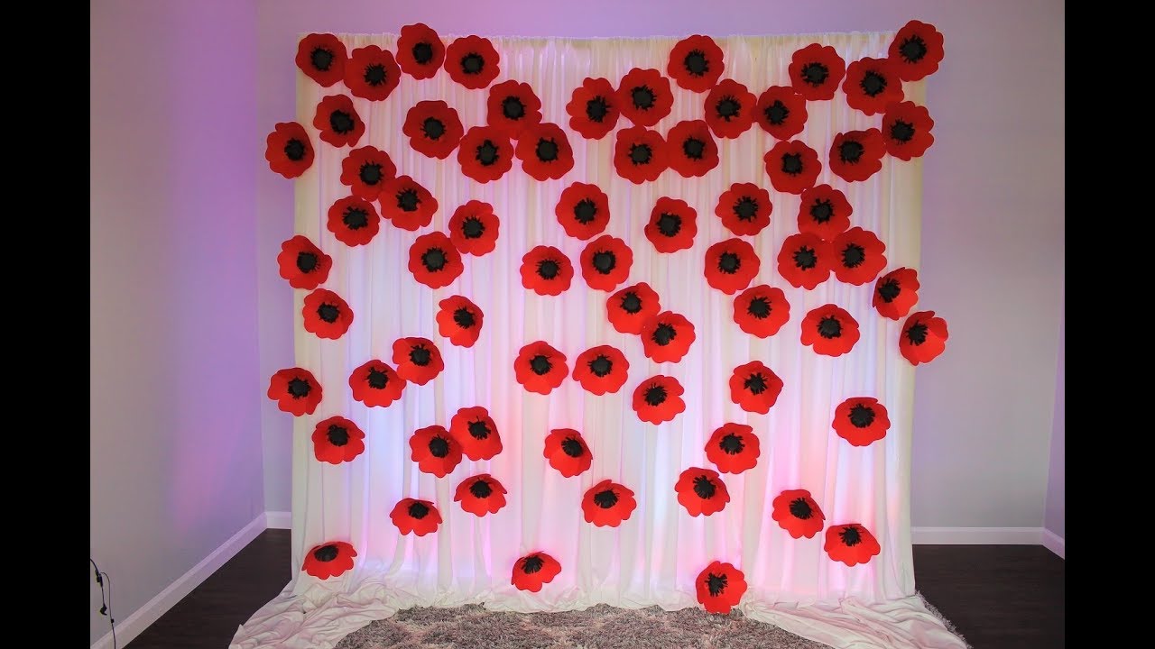 Poppy Seed paper flower Backdrop DIY - YouTube