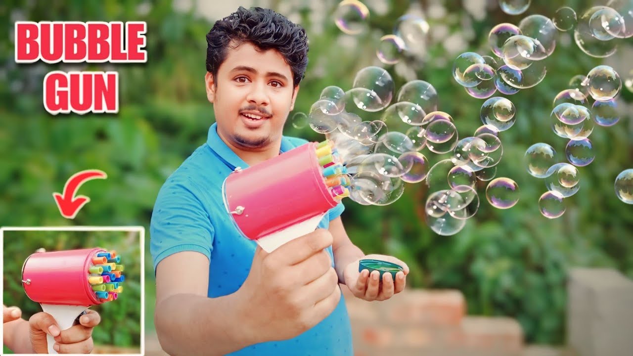 How To Make a Bubble Maker Gun At Home || Bubble Maker Gun Made With ...
