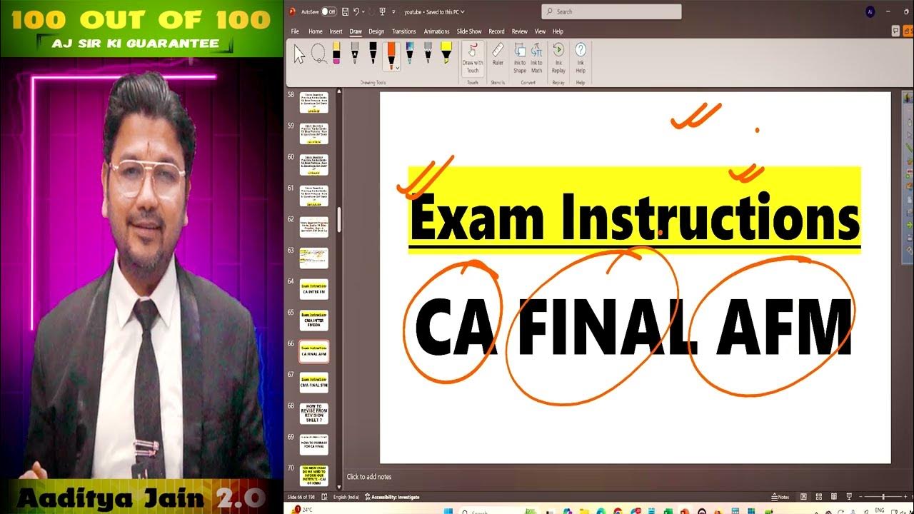 CA Final AFM Exam Instruction ! Must Follow for Better Result ...