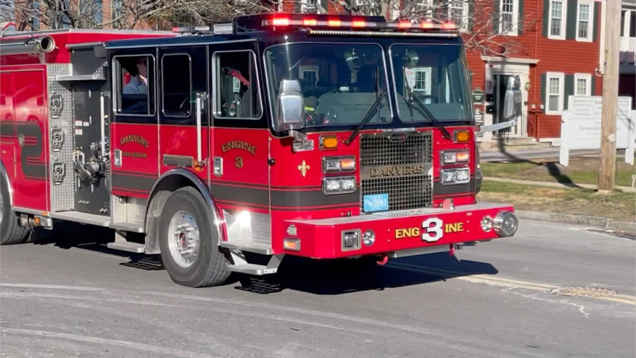Danvers Engine 3 and Atlantic Ambulance responding - YouTube