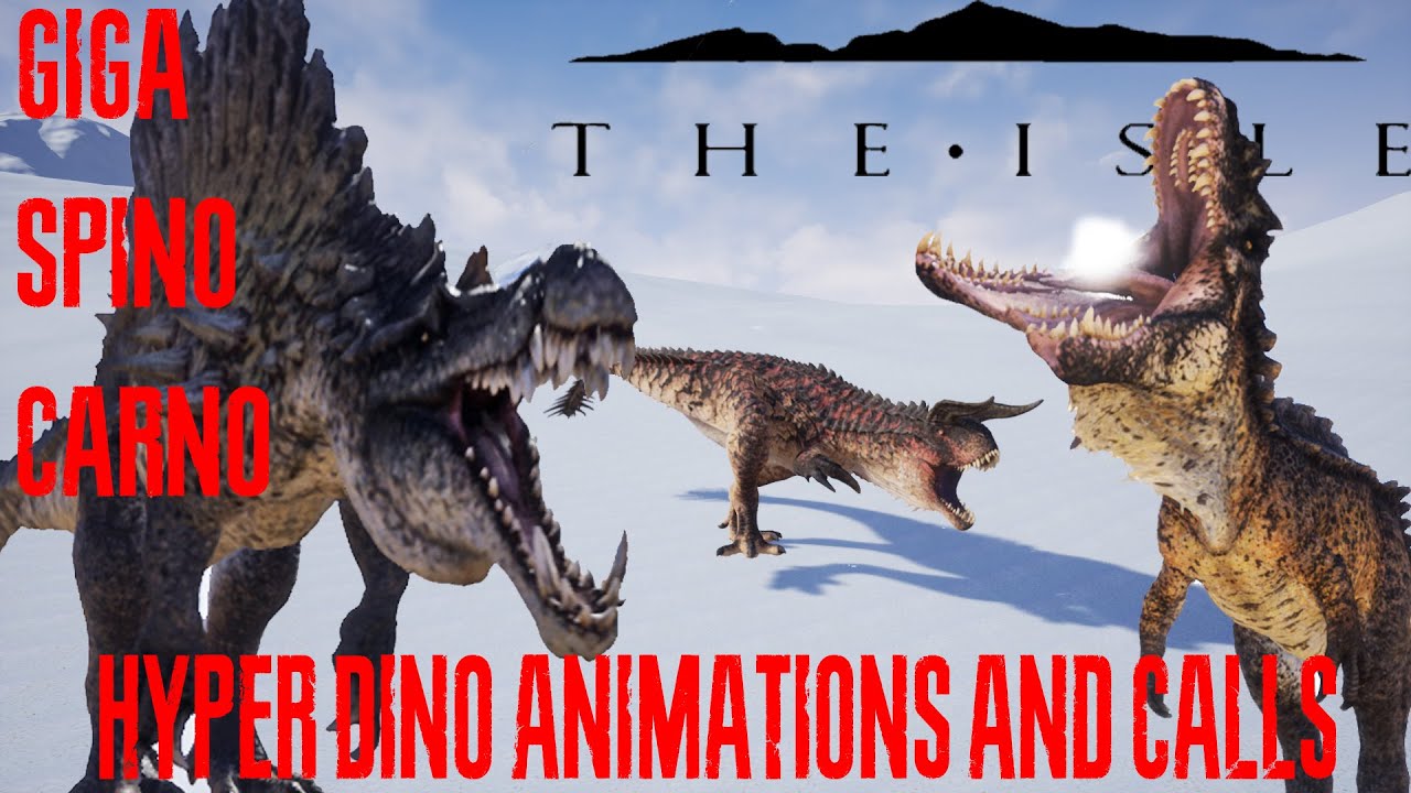 Hyperendocrin Giga, Spino, and Carno Animations - The Isle - YouTube