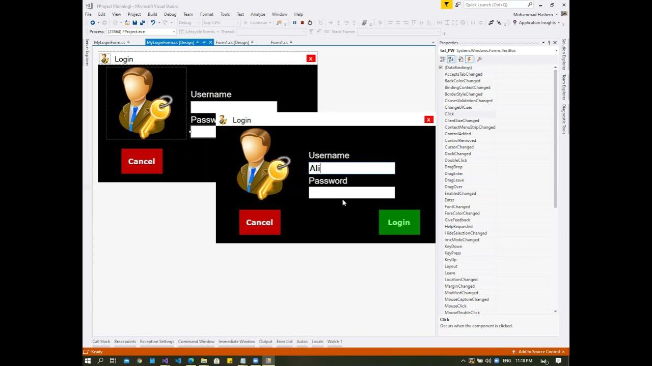C Sharp Login Form Codes Part 1 أكواد نموذج الدخول "لوجين في السي شارب ج1" - YouTube