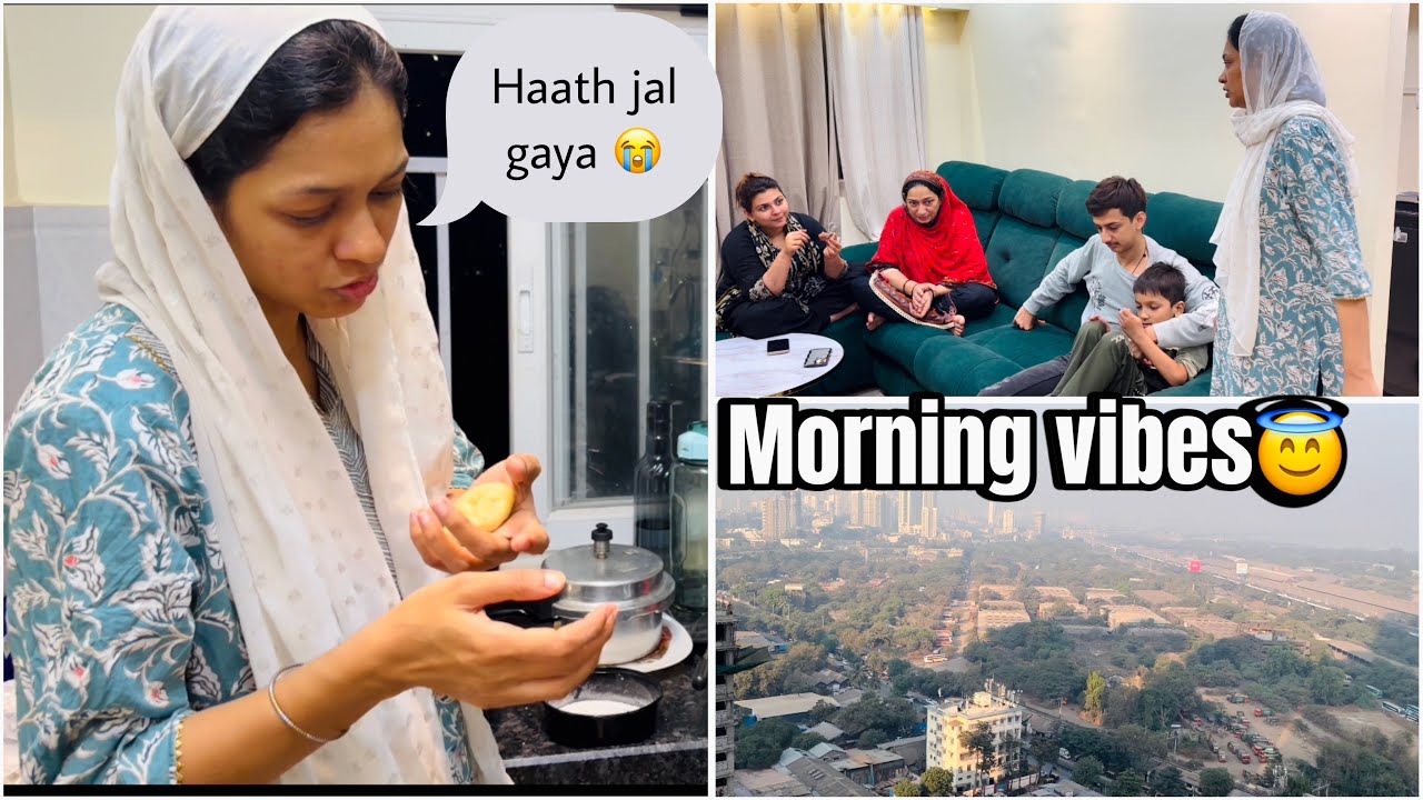 Recipe banate huwe Tehseen ka jala haath 🤚😭 || Morning vibes MashaAllah ...