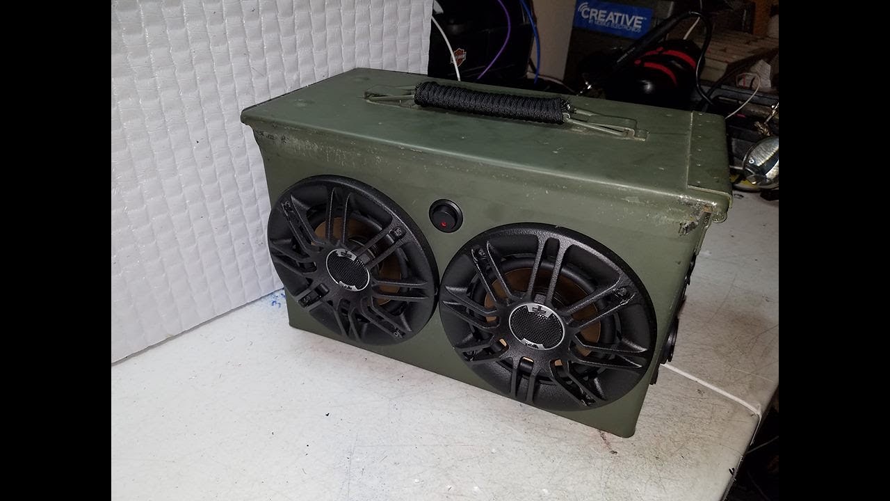 Ammo box boombox build. - YouTube