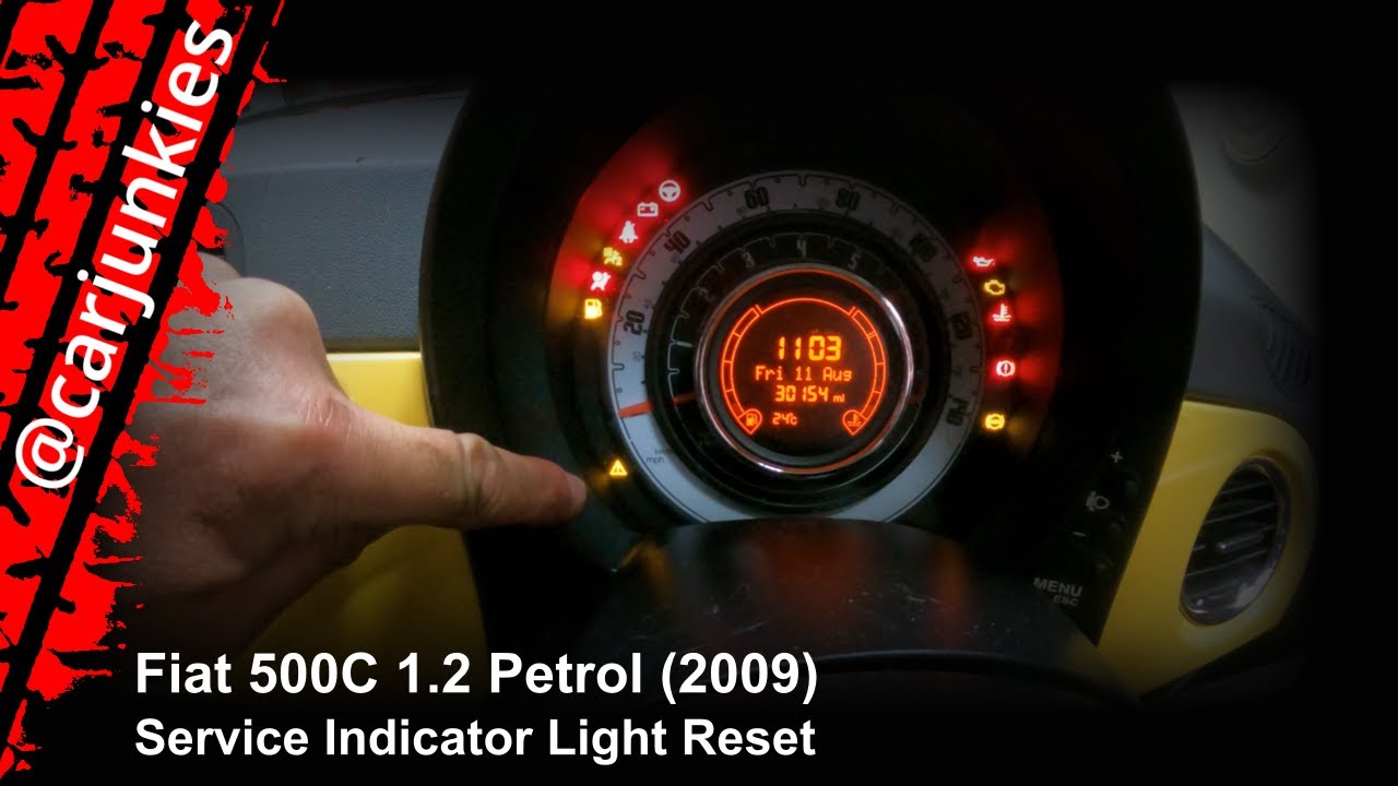 Fiat 500C 1.2 Petrol (2009) - Service Indicator Light Reset - YouTube
