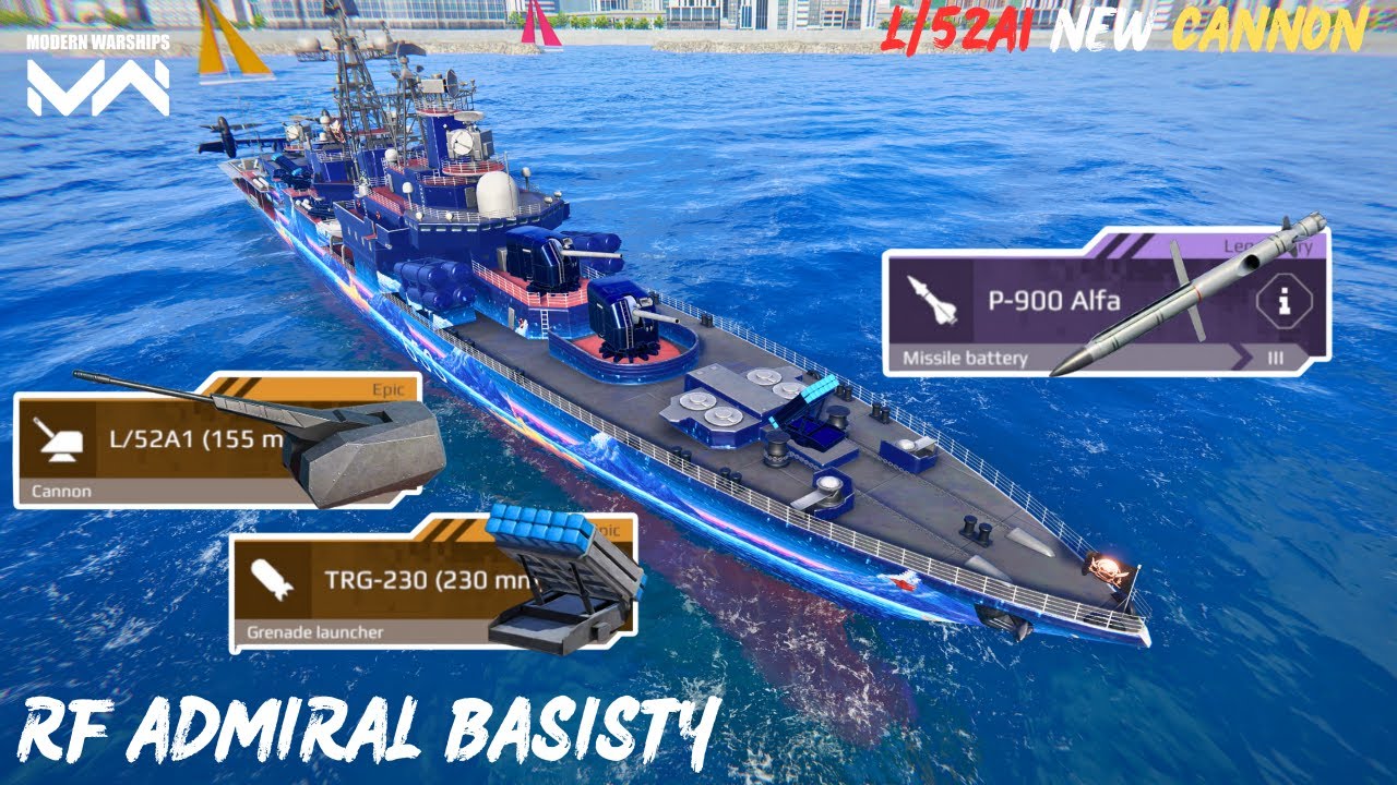 RF Admiral Basisty - new cannon L/52A1 (155mm) - modern warships - YouTube