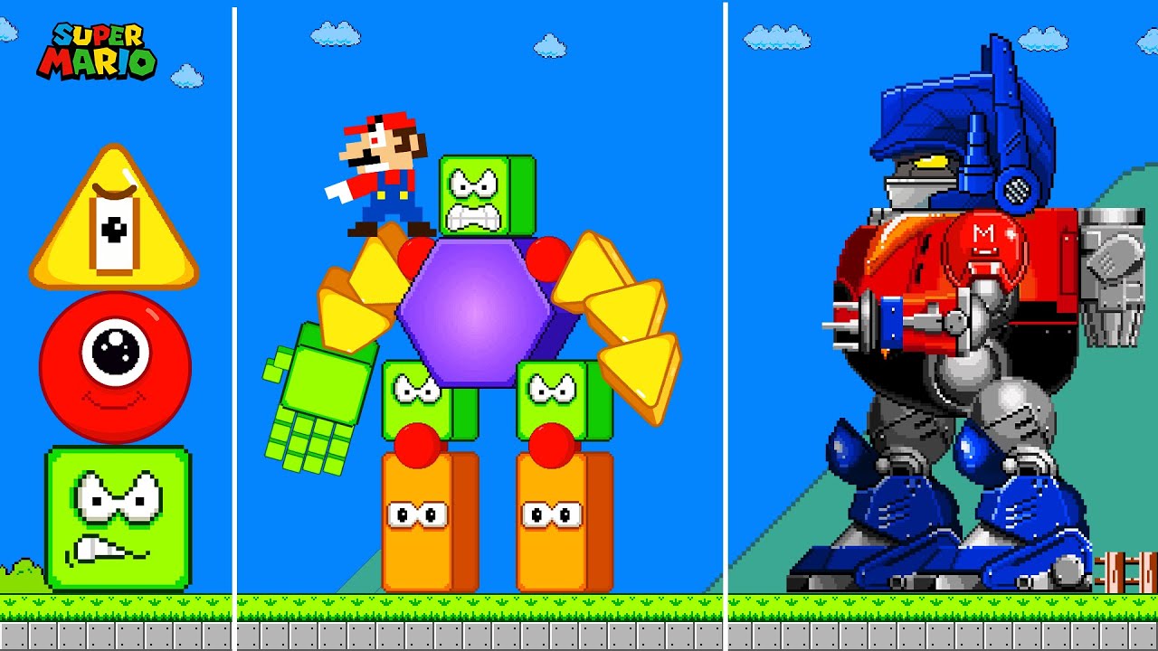 Finish the pattern? Shapes Blocks upgrading into BIGGEST Robot Ever ...