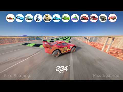 🔥 Pixar Cars vs Lava Bridge & Giant Speed Bumps!  😱 | BeamNG Drive