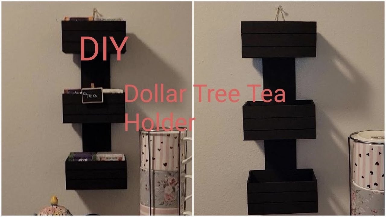 DIY Dollar Tree crate tea holder - YouTube