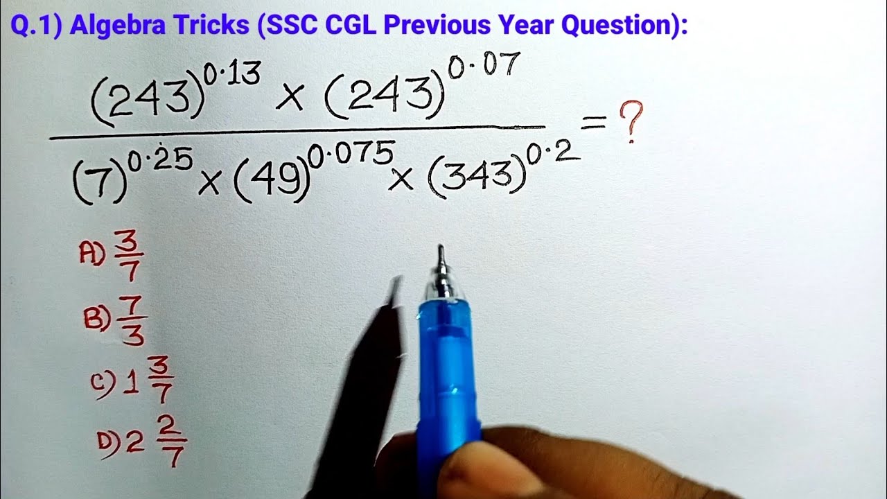 Algebra Tricks| Algebra for SSC CGL GD RRB UPSSC Exams | Maths ...