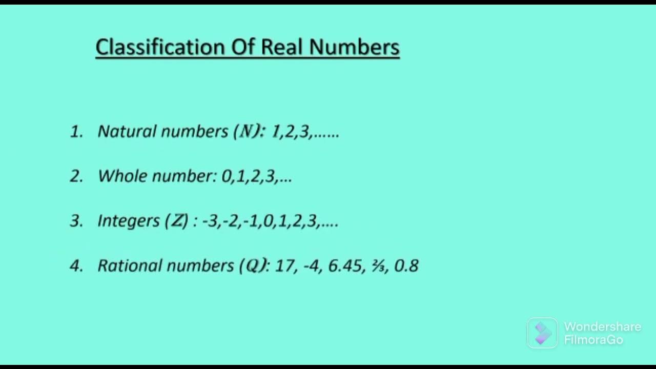Basics of Real Numbers. Detailed explanation on Numbers.(Set notations ...