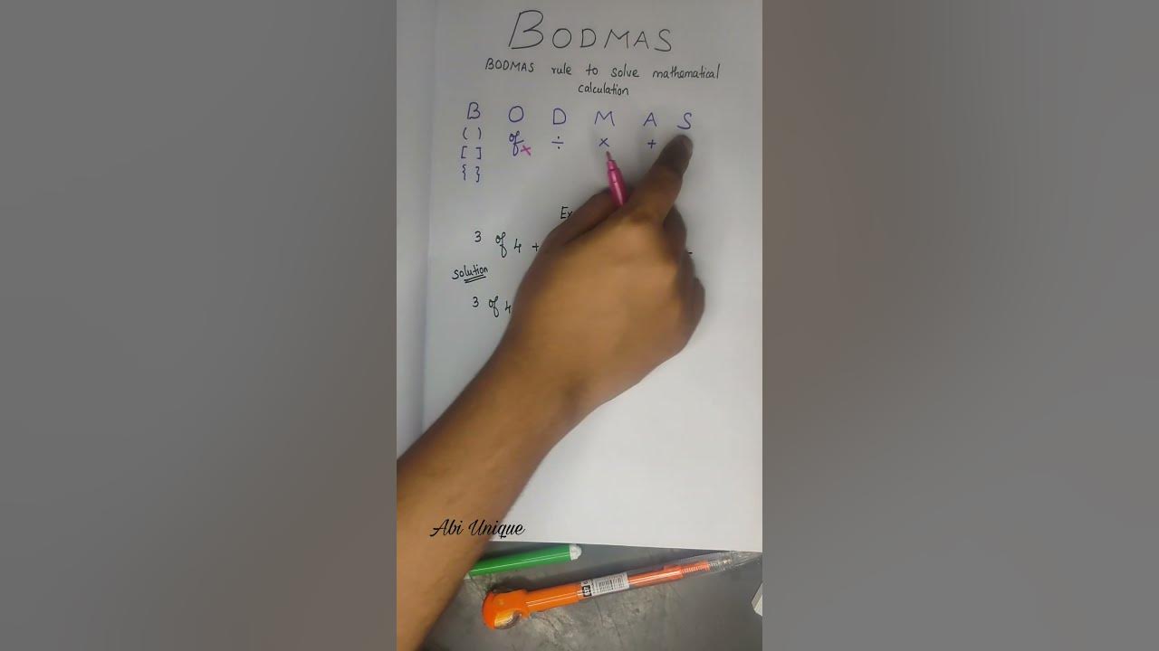 BODMAS | How to solve mathematics calculation | Right way to solve ...
