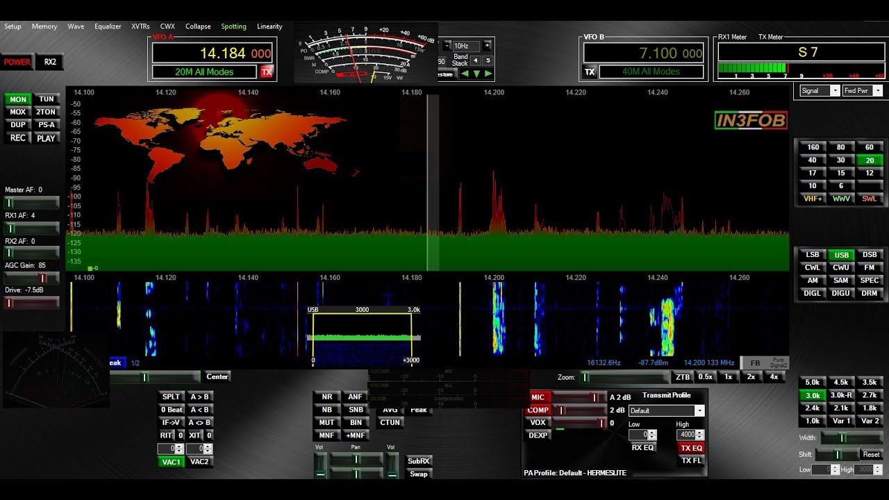 HERMES LITE 2 SDR QRP CON SOFTWARE THETIS, QUALCHE PROVA PRATICA ONAIR ...