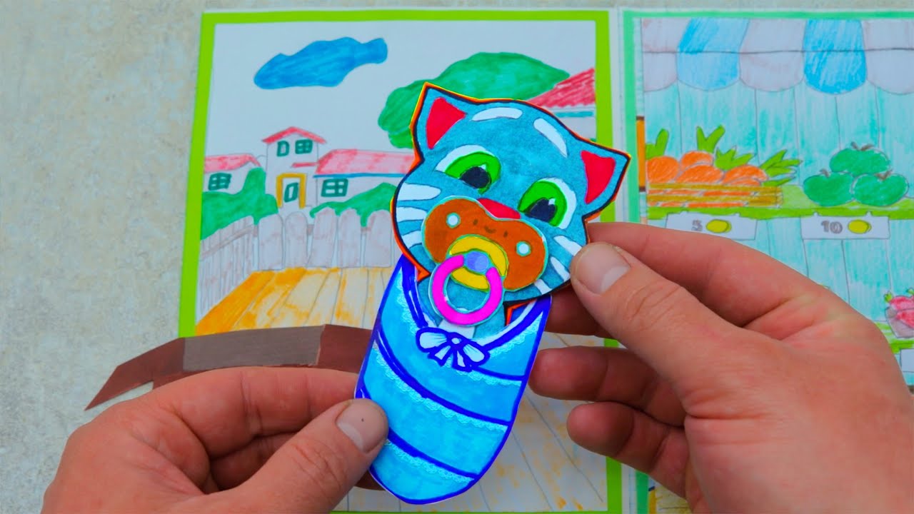 My Talking Baby Tom. Paper Book. DIY - YouTube
