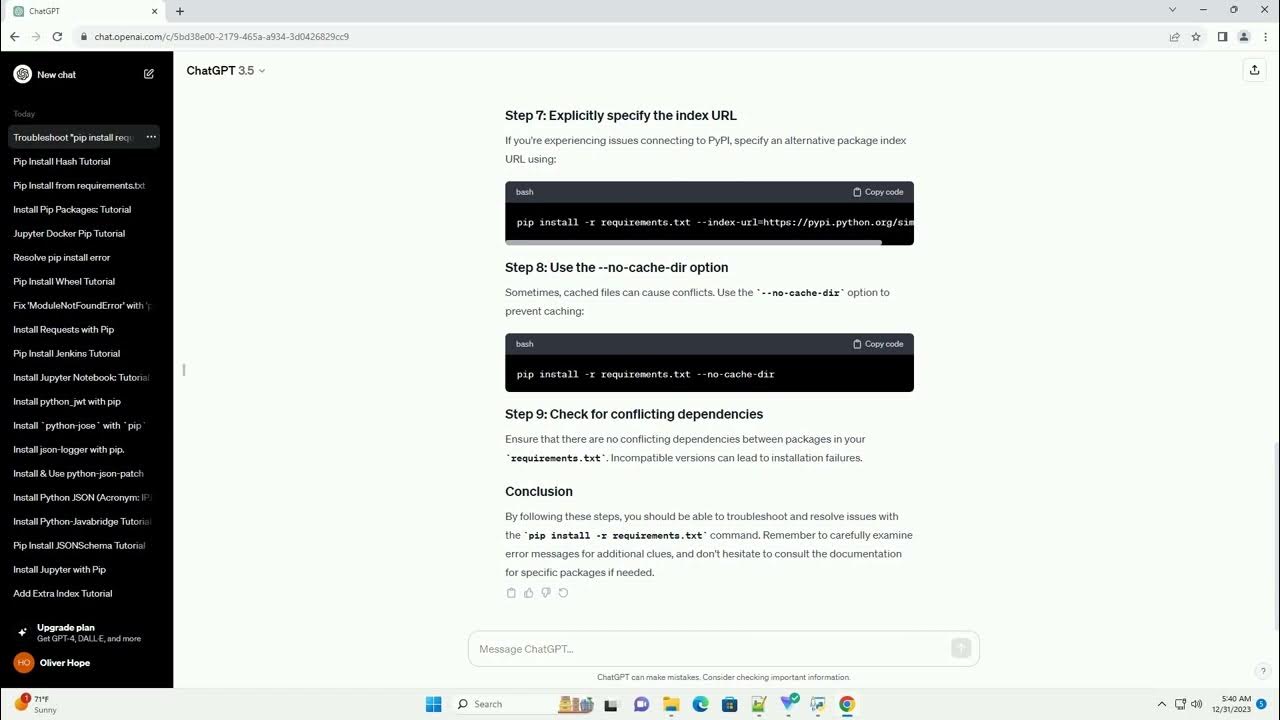 pip install requirements txt not working - YouTube