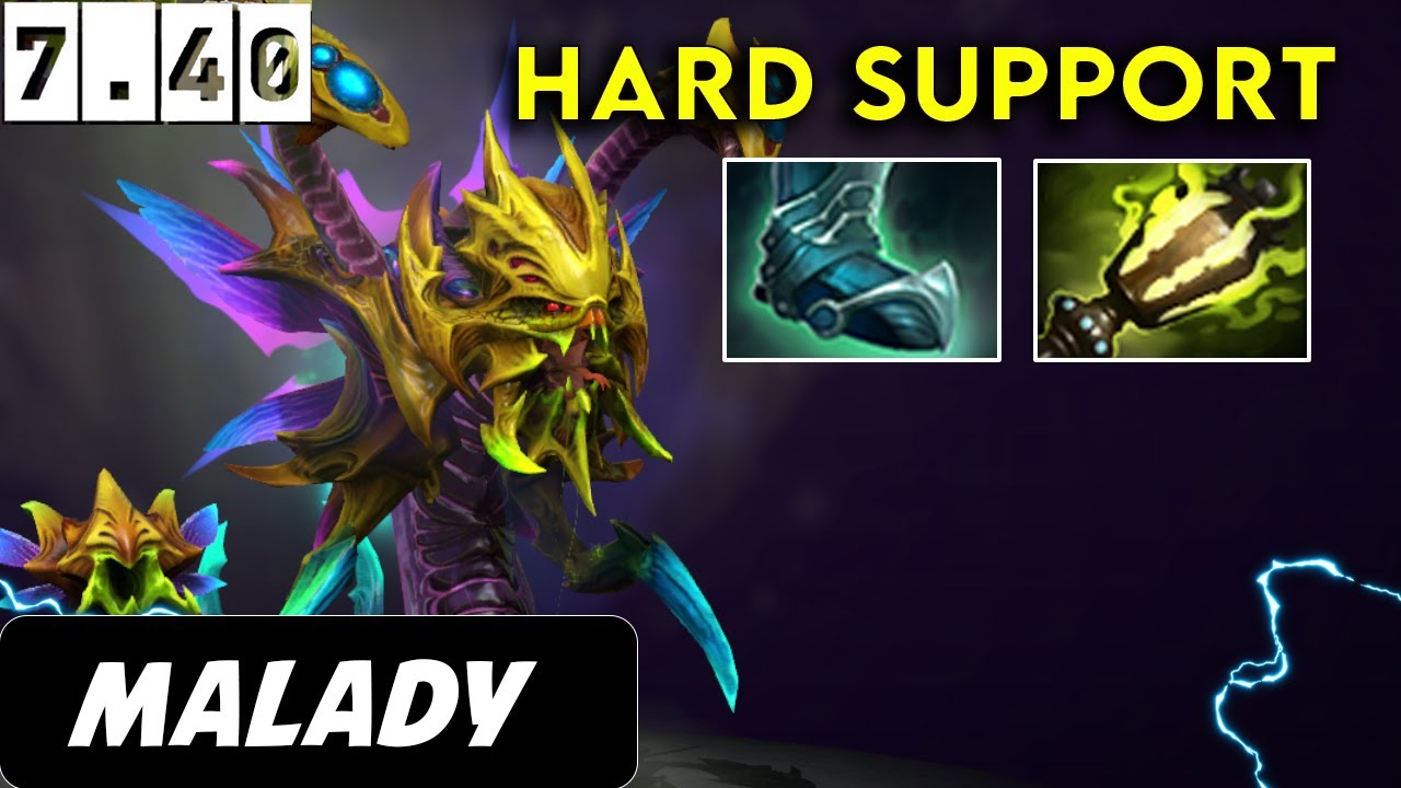 Malady Venomancer Hard Support - Dota 2 Patch 7.39e Pro Gameplay - YouTube