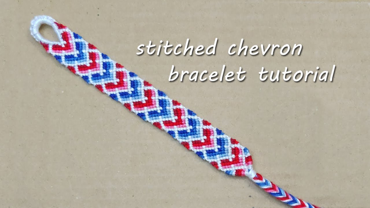 Heart chevron friendship bracelet pattern || Stited chevron bracelet ...