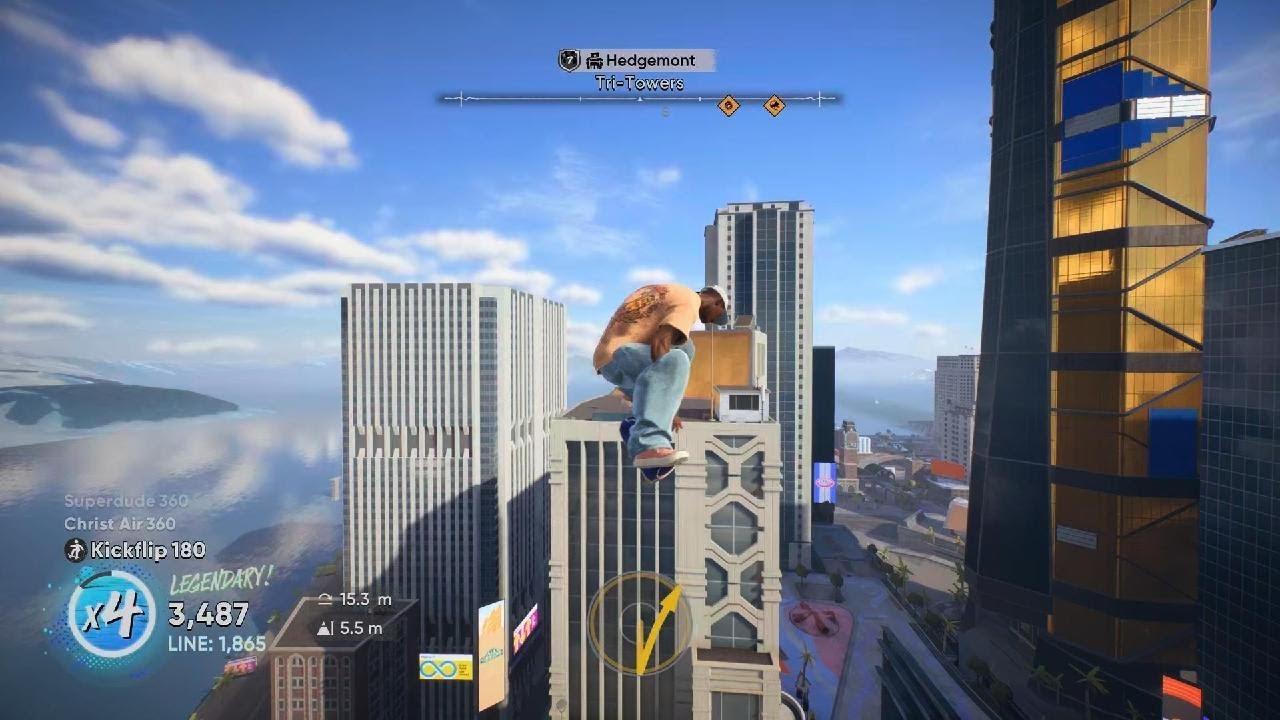 skate. Tri-Towers full jump no glide - YouTube