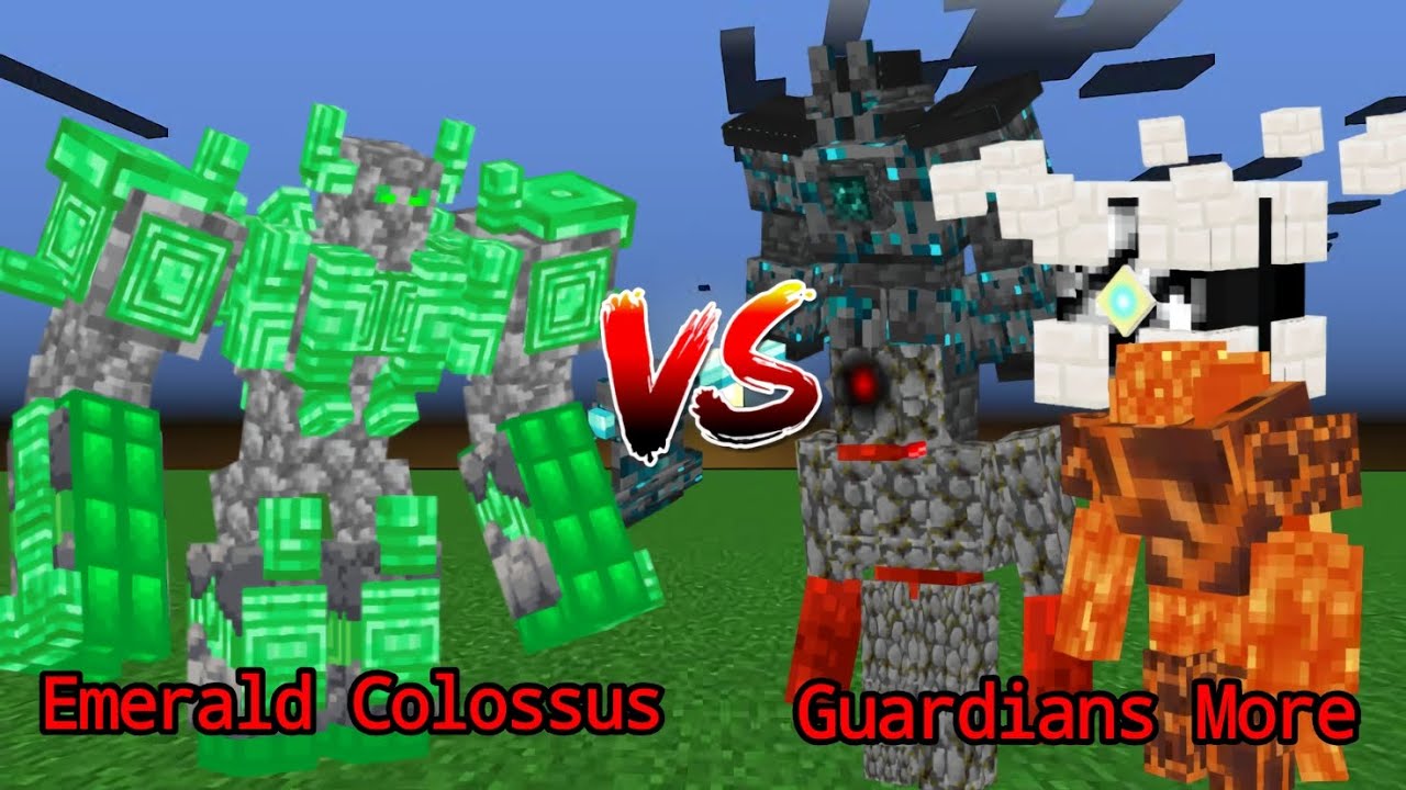 Emerald Colossus vs Guardians More | Minecraft Mob Battle - YouTube
