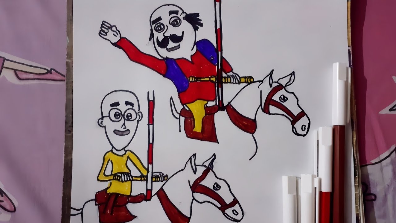 How to Draw Motu | and Patlu GhudSawari - YouTube