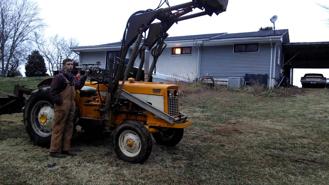 IH 2424 with Homemade Front Loader - YouTube