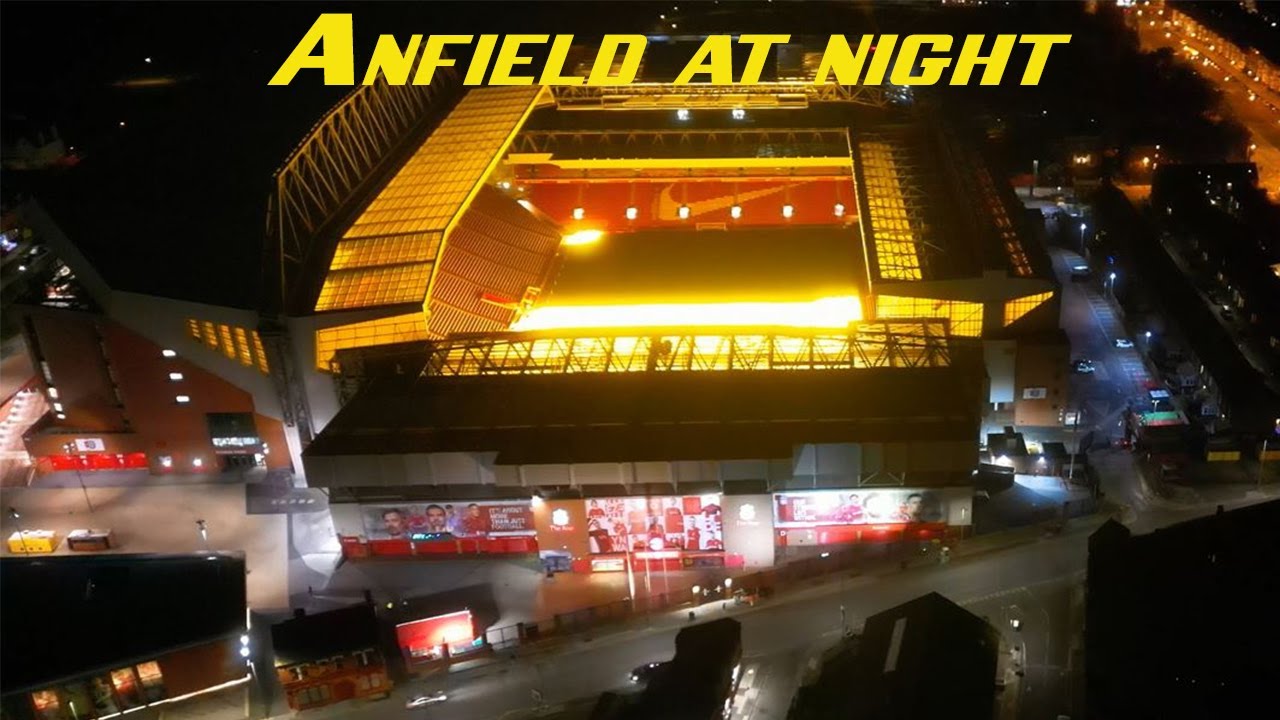Anfield stand and stadium at night - YouTube