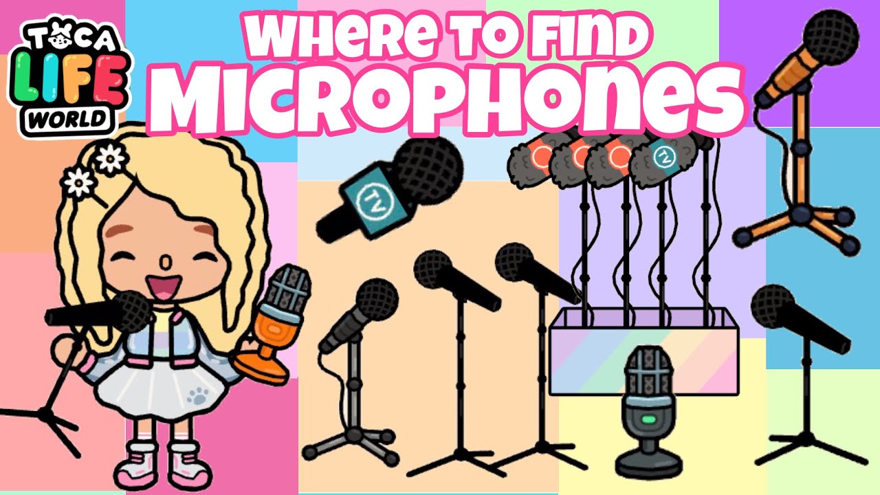 WHERE TO FIND ALL MICROPHONES 🎤😍 IN TOCA LIFE WORLD | CUTE MICROPHONE ...
