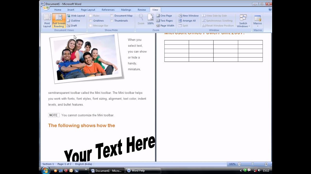 04 Microsoft Word Malayalam Tutorial Full Screen Readavi Malayalam Youtube