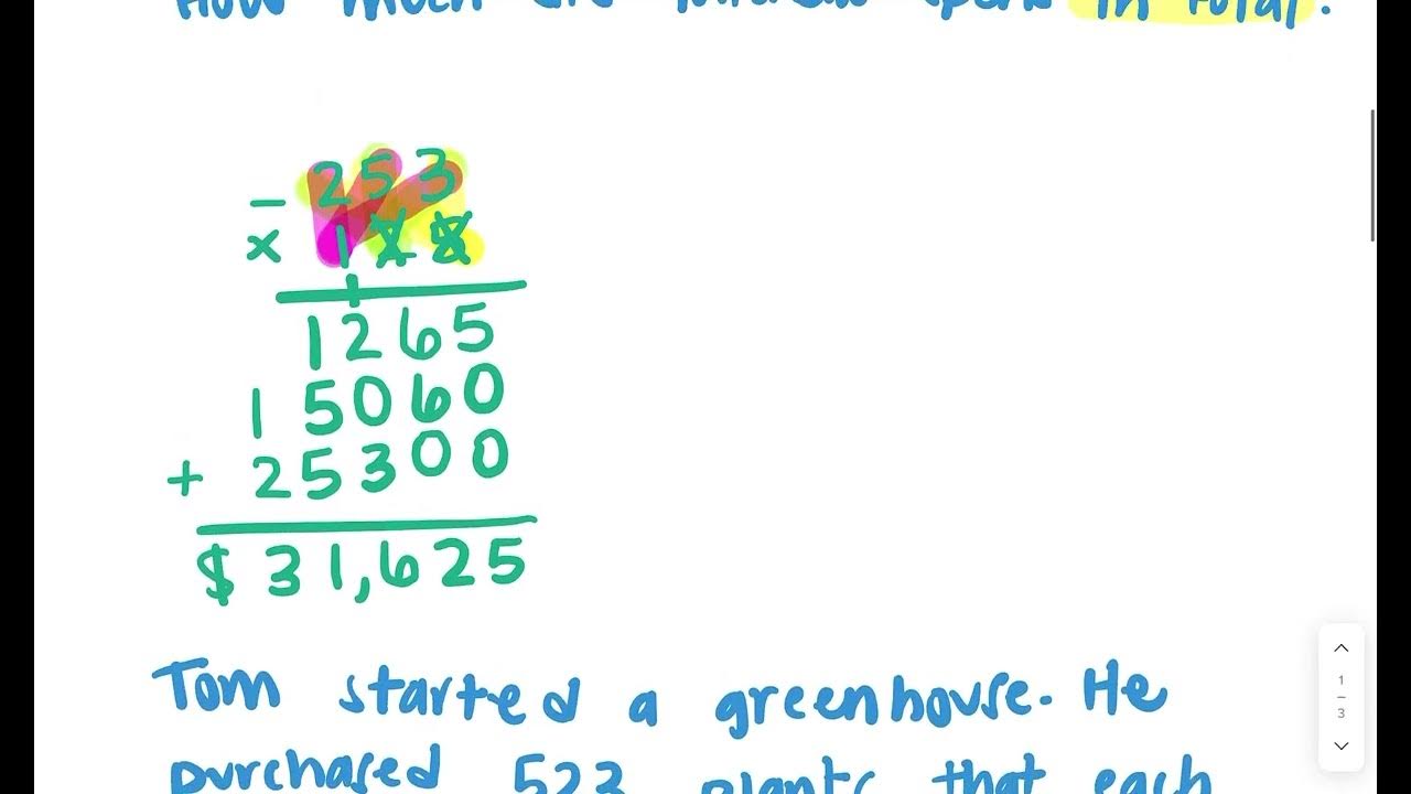 Multiplication Standard Algorithm by 3 Digits (5th Grade) - YouTube