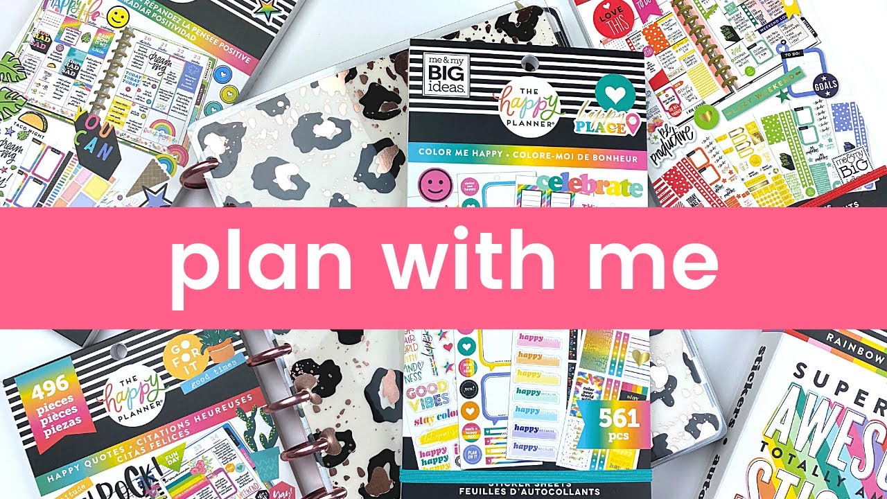 Plan with me in The Happy Planner with COLOR ME HAPPY stickers - YouTube