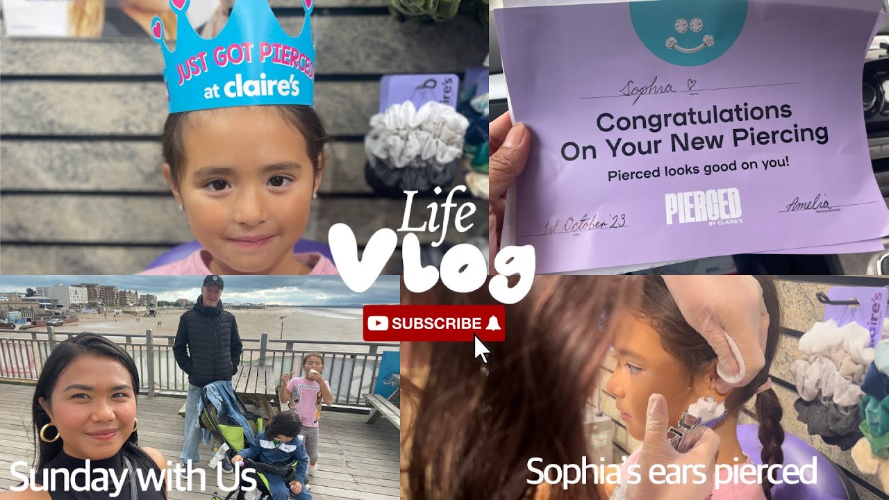 Day in the life-Uk | first time ni Sophia ear piercing | Sunday with Us ...
