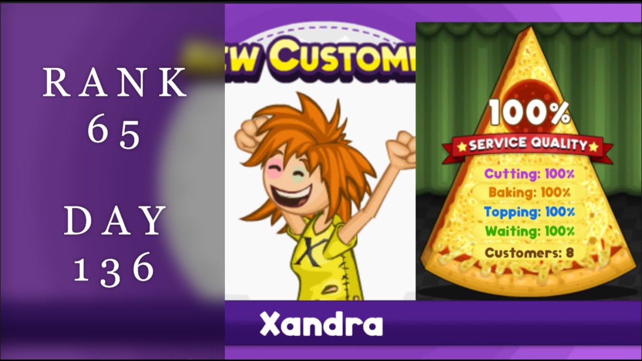 Papa's Pizzeria To Go! - Rank 65 Xandra + Perfect Day! - YouTube