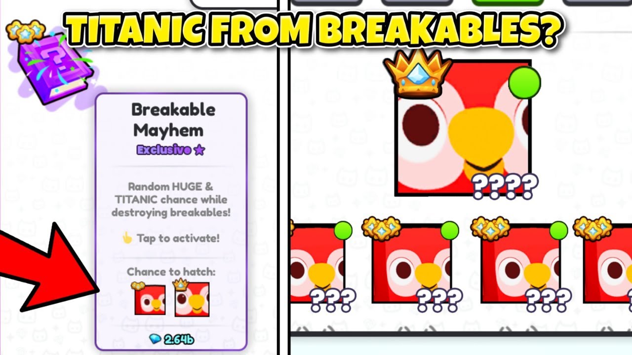 Get TITANICS & HUGES from BREAKABLES with this NEW Enchant in Pet Sim ...