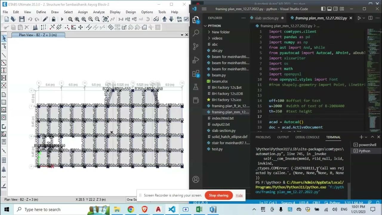 Automate your boring work!! ETABS to PYTHON to AutoCAD. - YouTube