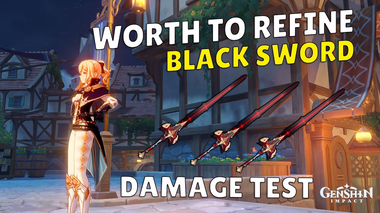 Is Black Sword Worth Refining - [Damage Test with DPS Jean] | Genshin ...