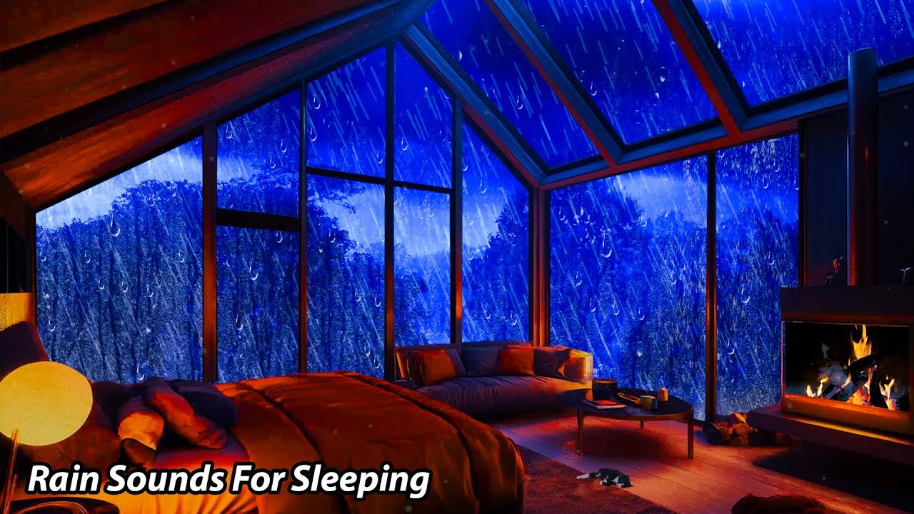 Indoor Rain Sounds For Sleeping - Relax, Study, Sleep - No Thunder 🌧️ ...