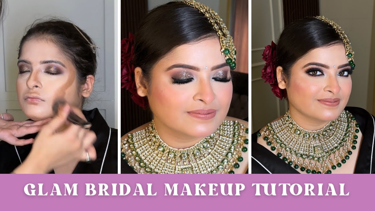 How to do Glittery Glam Bridal Makeup Step By Step @Amanmakeupartist ...