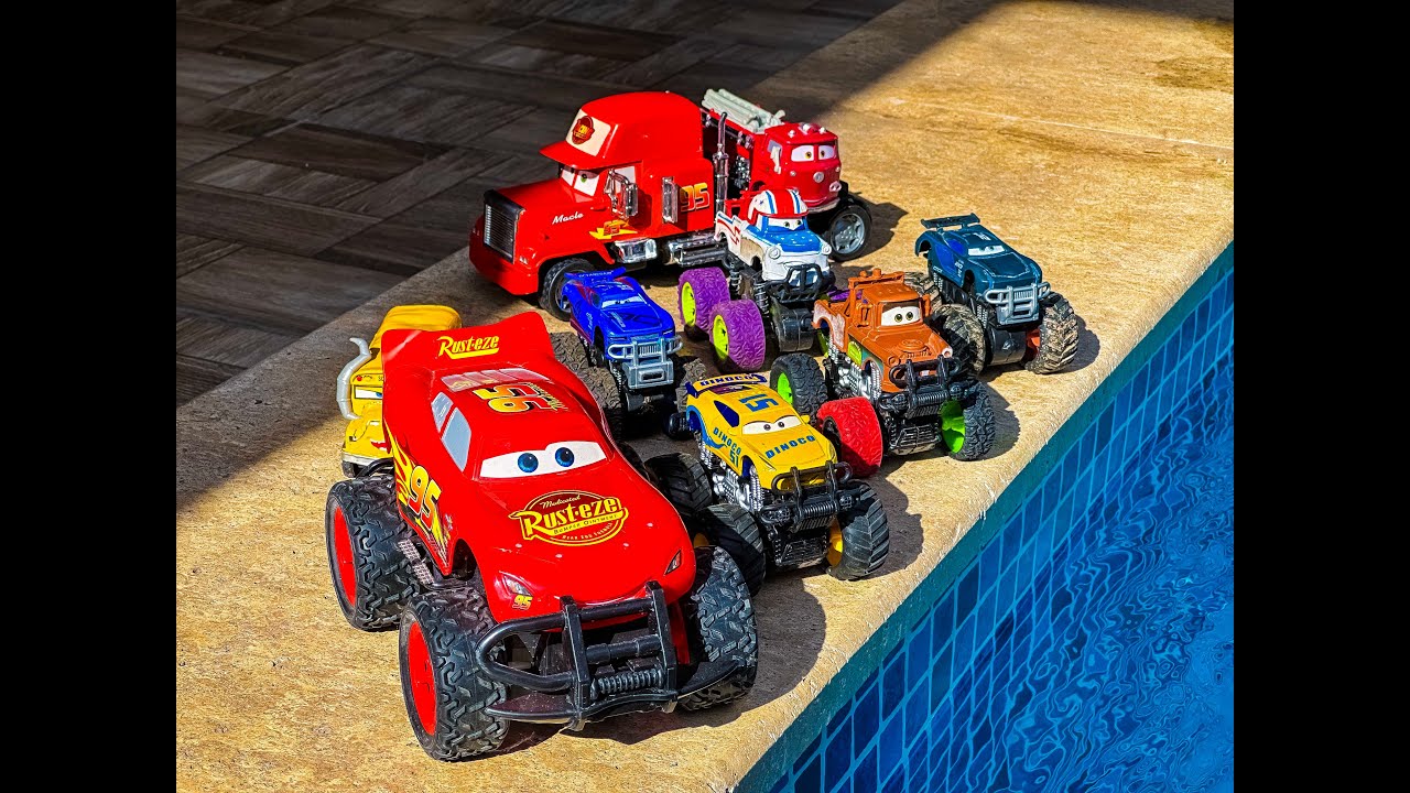 Looking For Lightning McQueen: Chick Hicks, Cruz Ramirez, Jackson Storm cars toy - YouTube