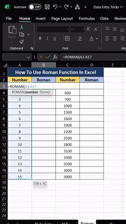 Excel Trick: Number to Roman in 1 Second | #excel #spreadsheetmagic # ...
