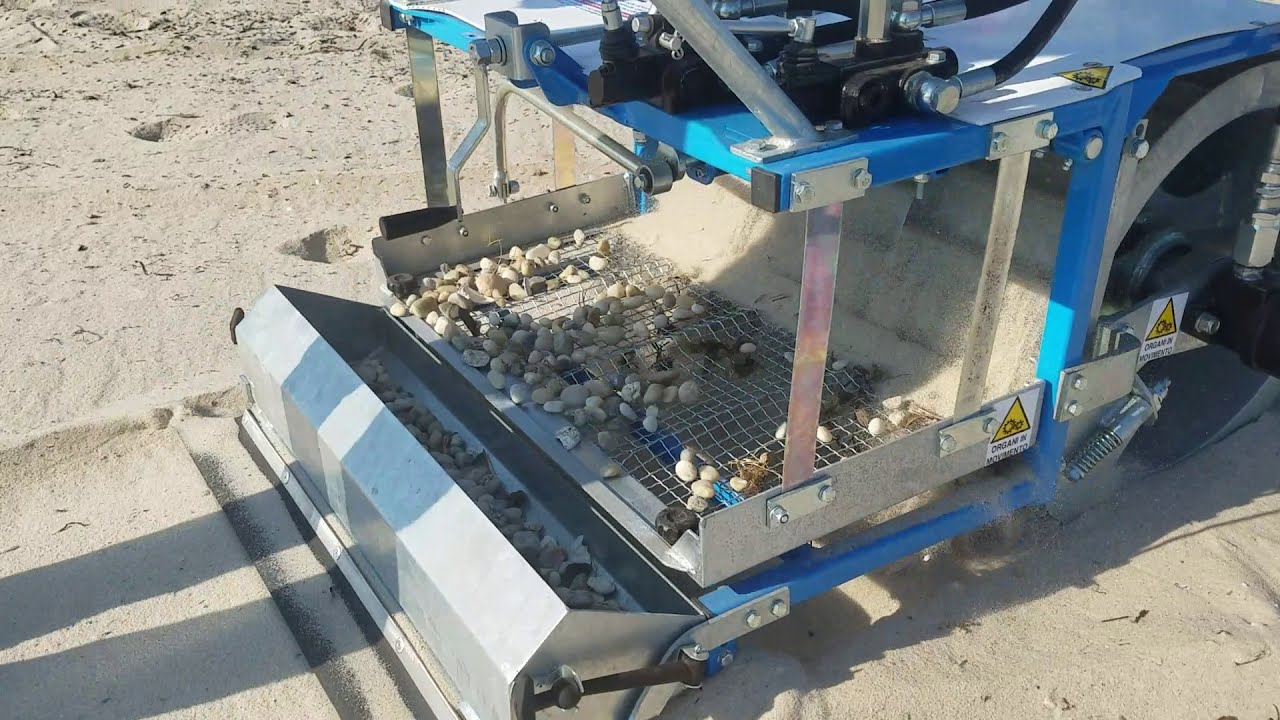 Beach Cleaner- Hydraulic Driven Walk Behind beach cleaner- Sifting Sand ...