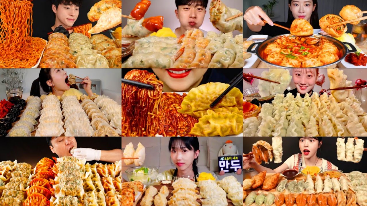 DELICIOUS KOREAN DUMPLING MUKBANG COMPILATION * BIG BITES SATISFYING ...