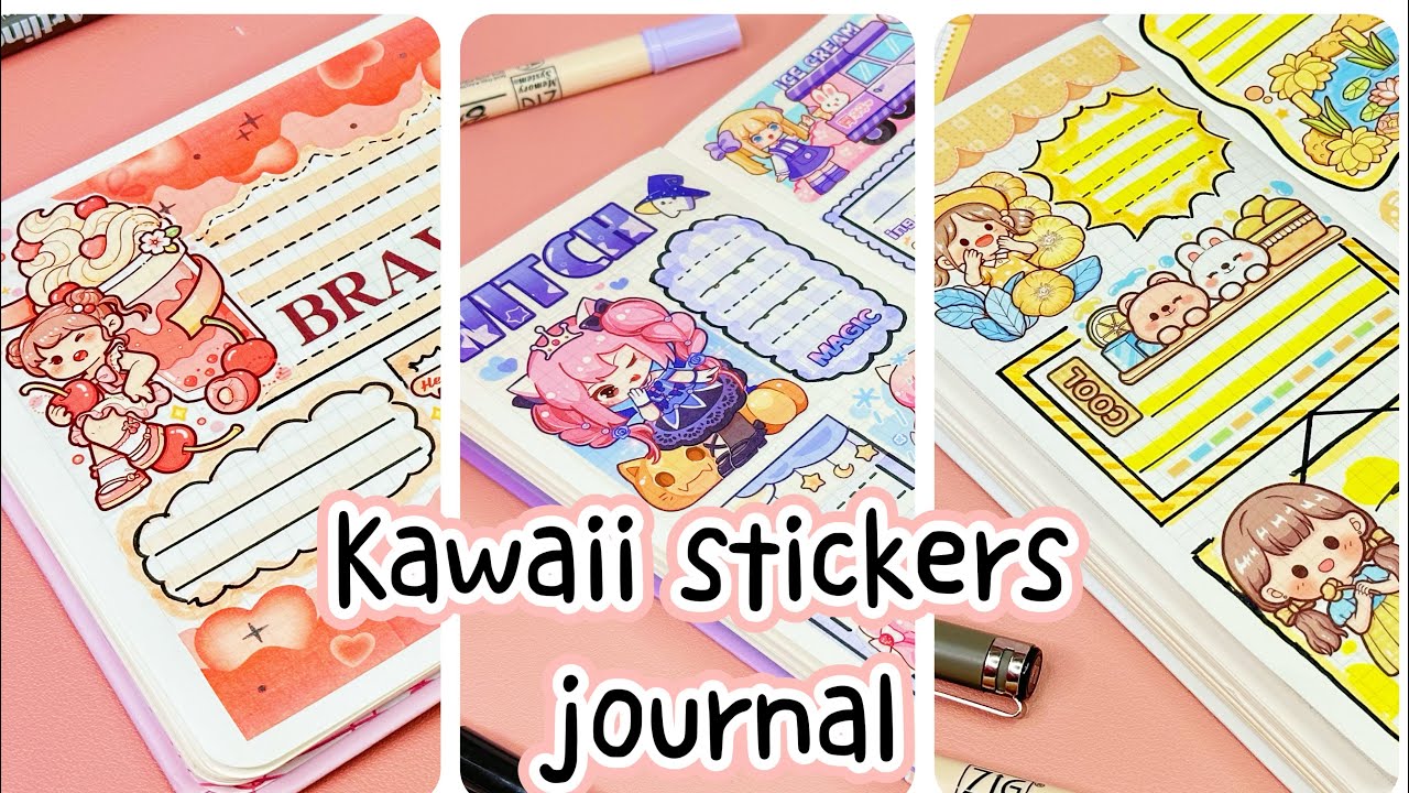 stickers journaling 💕cute kawaii sticker🌈 Immersive ASMR bullet journal ...