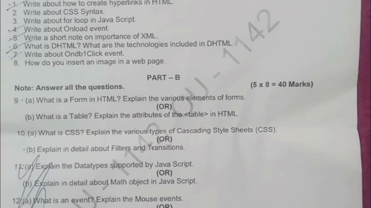 B.com(comp.app)4th sem |WEB TECHNOLOGY|OU|2022|#2022 #ou#bcom#explore #computers # ...