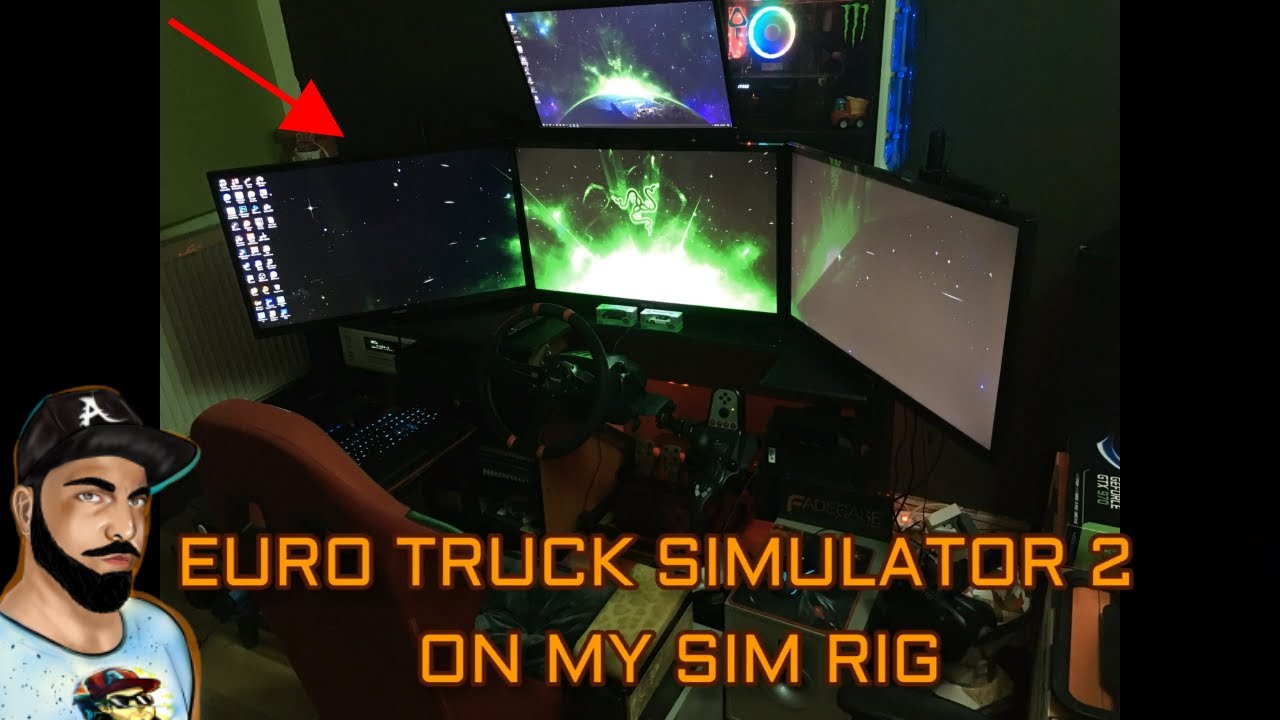ETS2 on Triple 32inch TV SIM RIG - YouTube