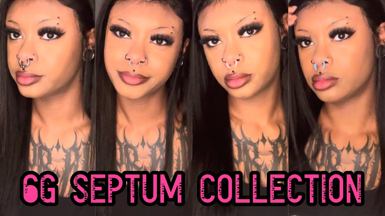 MY 6G SEPTUM JEWELRY COLLECTION! - YouTube