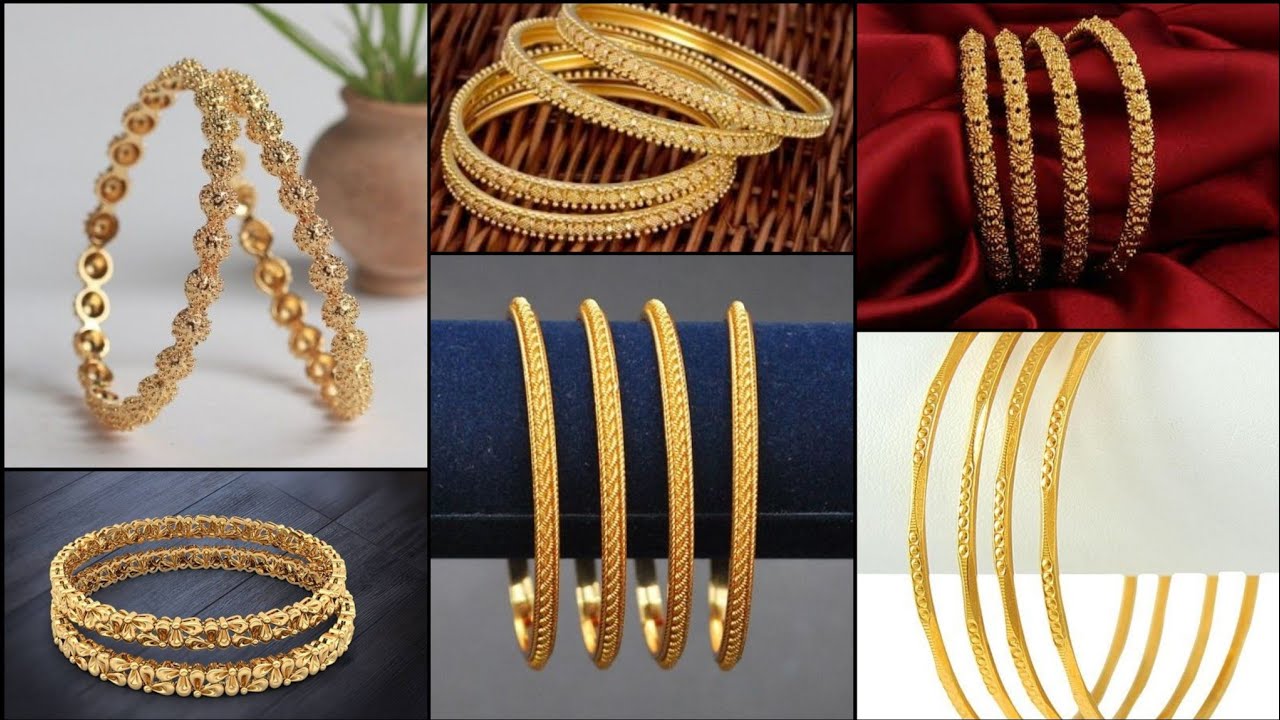 Most Beautiful And Outstanding 22K Gold Light Weight Daily Wear Bangles ...