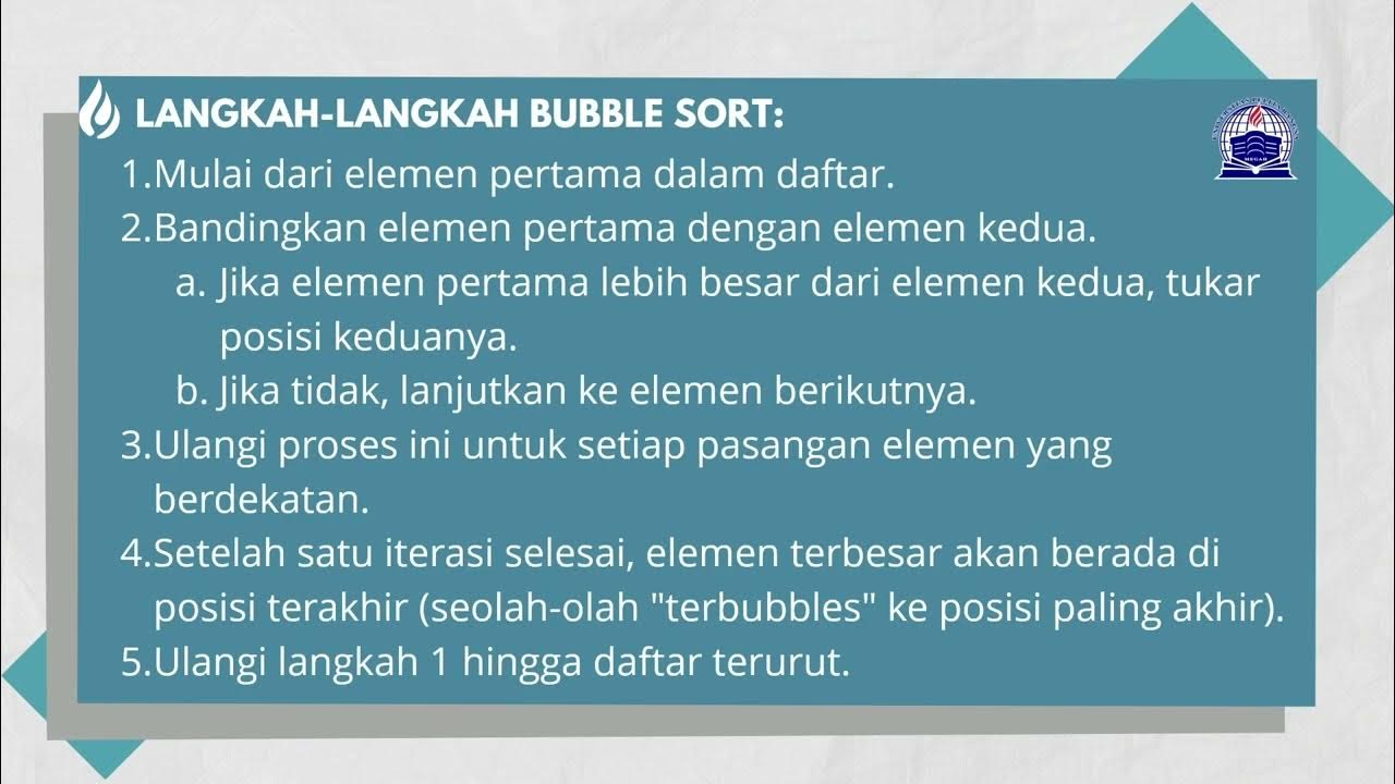 Algoritma pengurutan (sorting) dan implementasinya di python - YouTube